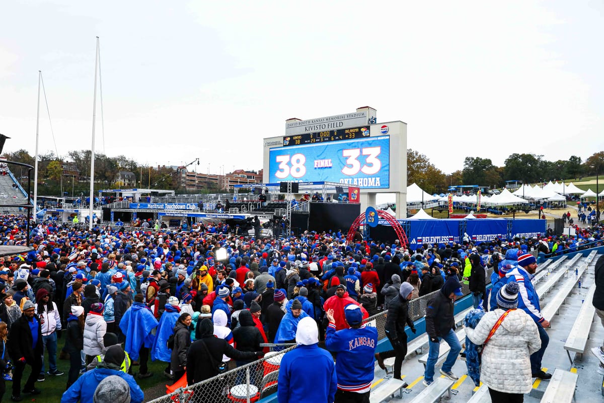 Photo Gallery: Let the celebration begin as KU knocks off No. 6 OU